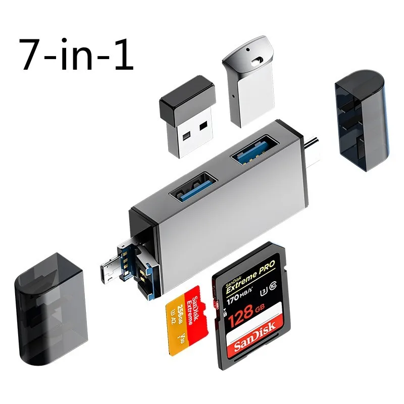 Multifunctional-7-in-1-Card-Reader-USB-3-0-To-Type-C-Micro-SD-Card ...