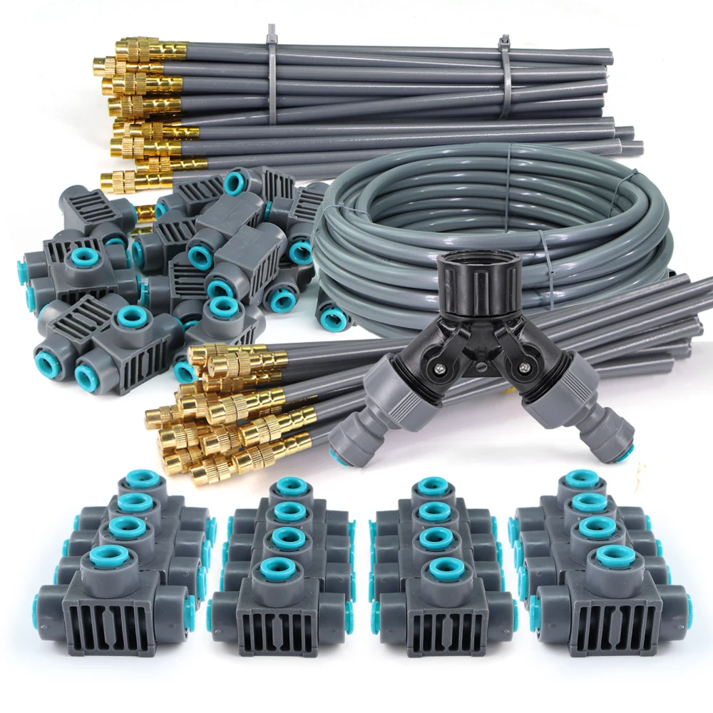 1/4'' Flexible 360° Rotary Adjustment Brass Nozzle Irrigation Set Quick ...