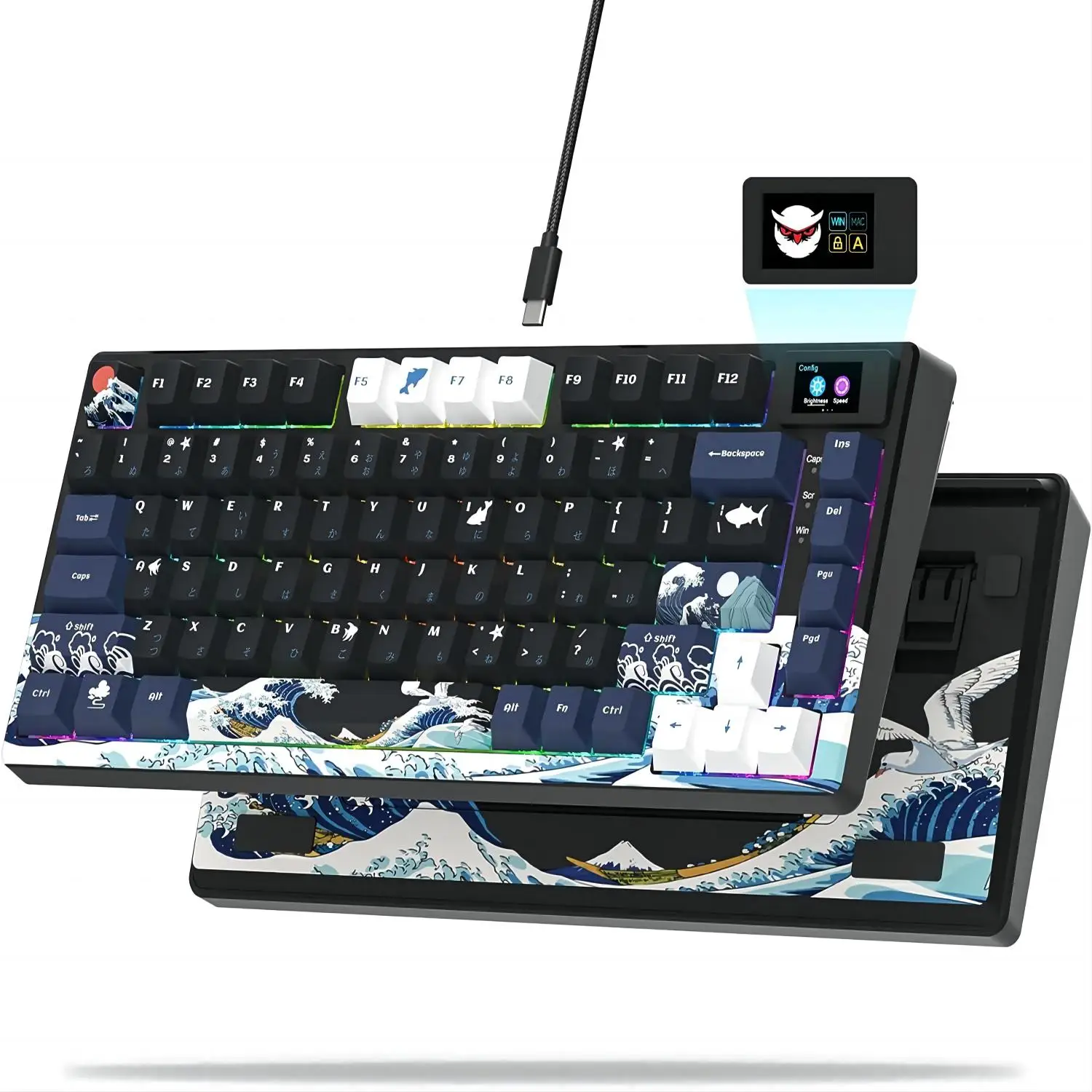Valider-ier-S-K80-Gamer-Keyboard-avec-document-cran-OLED-clavier-de-jeu ...
