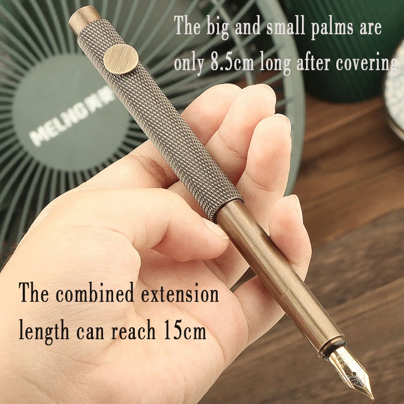 Retro-Brass-Metal-Mini-Pocket-Portable-Short-Fountain-Pen-Student ...