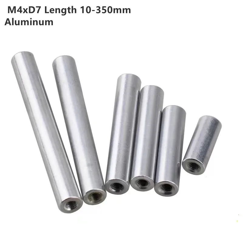 20PCS M4xD7 Length 10-350mm Aluminum Round Standoff Spacer Stud Female ...