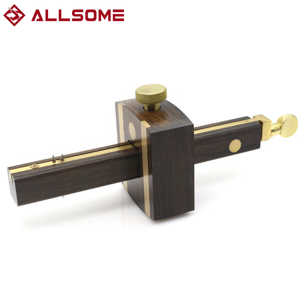 ALLSOME 8 inch Screw Cutting Gauge Mark Scraper Ebony+Pure Copper ...