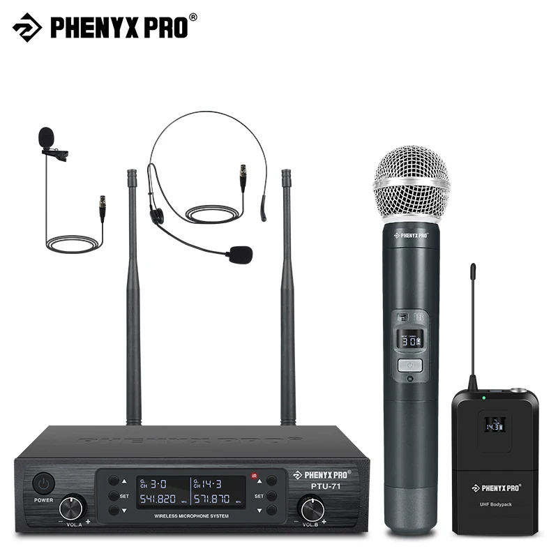 Phenyx-Pro-Dual-Channel-Cordless-Wireless-Microphone-System-with ...