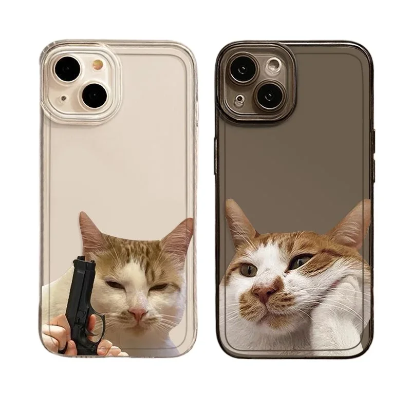Cold Killer Cat Kitty Couple Phone Case For iPhone 16 15 11 12 14 13 ...