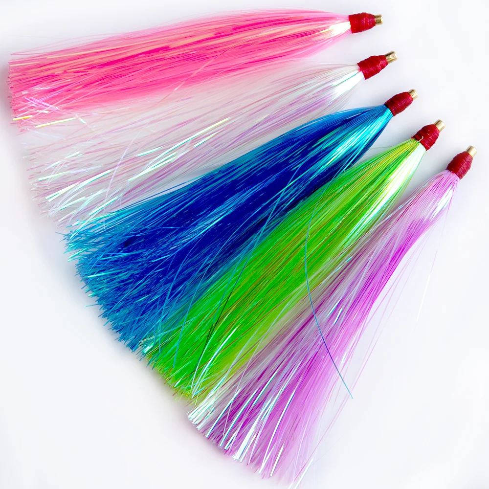 3pcs Flash Shiner With Copper Tube Head 110mm 1.5g Fishing Jig Mylar ...
