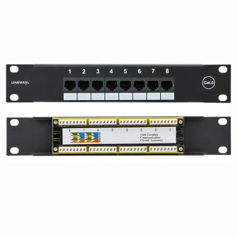 8-Ports-10-inch-CAT5e-CAT6-Patch-Panel-1U-Mini-Patch-Panel-RJ45-Rack ...