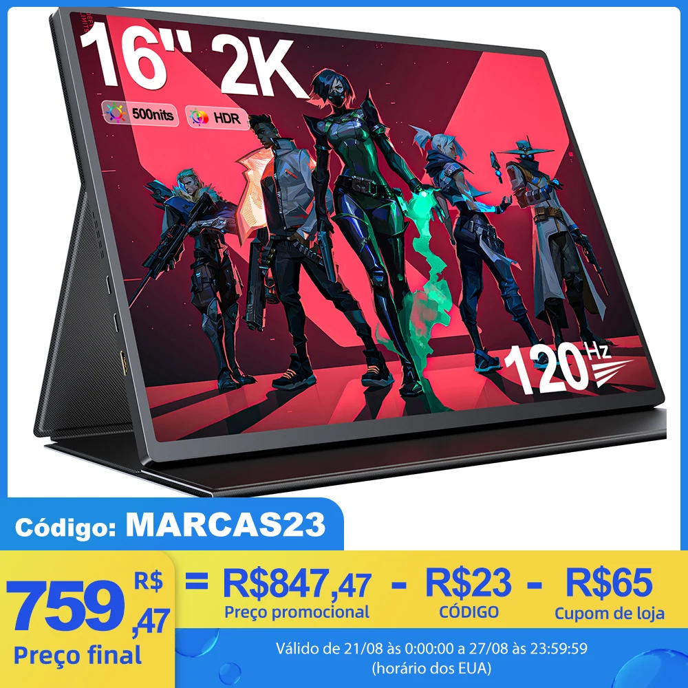 UPERFECT NOVO MONITO PORTÁVEL DE 16 POLEGRAS DE 16 POLEGRAS 2K 120HZ ...