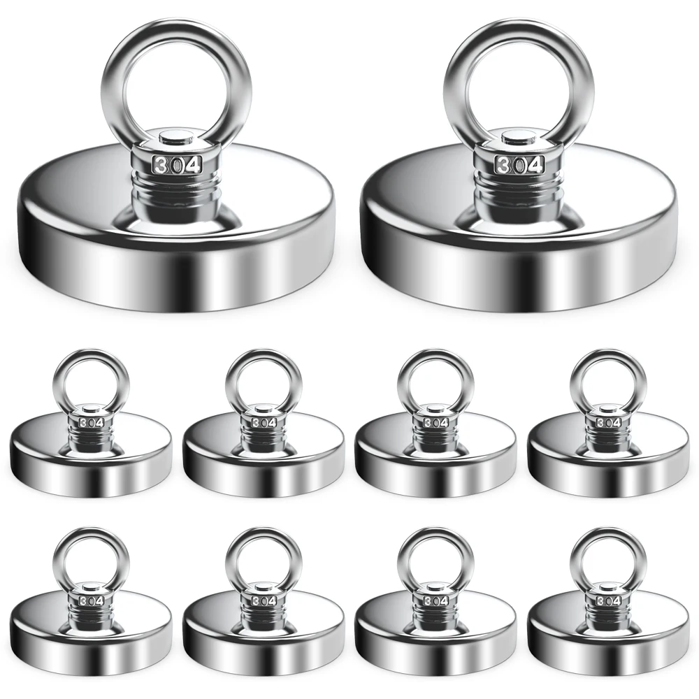 N52 Fishing Magnet Heavy Duty Search Magnetic Strong Neodymium Magnet ...