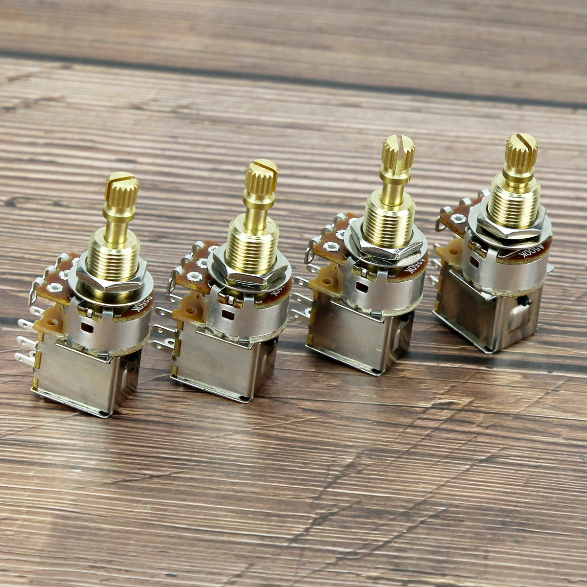 Fleor 4pc Copper Long Split Shaft Guitar Potentiometer Push Push Pots ...