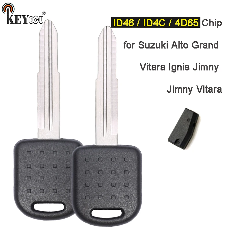KEYECU ID46/ ID4C / 4D65 Chip Transponder Key Blank Fob for Suzuki Alto ...