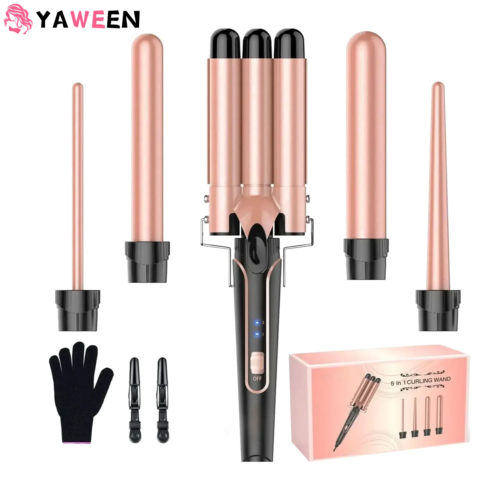 5-in-1-Curling-Iron-3-Barrel-Hair-Crimper-Hair-Waver-Curling-Iron-with ...