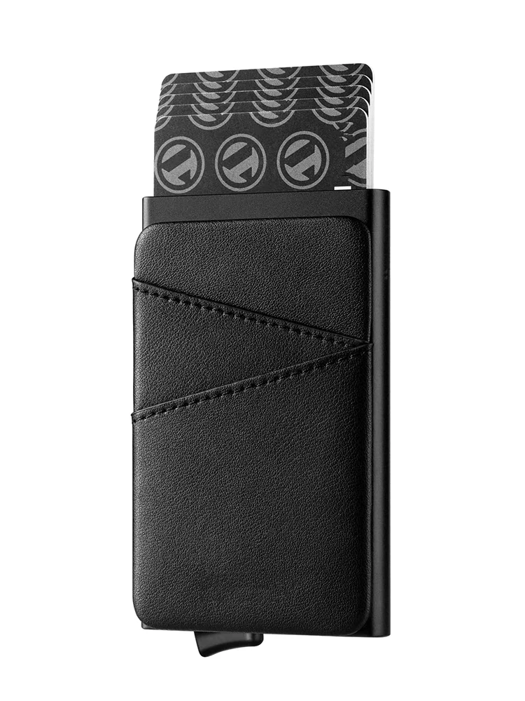 Tarjetero-con-bloqueo-RFID-para-hombre-o-mujer-estuche-de-Metal-delgado ...