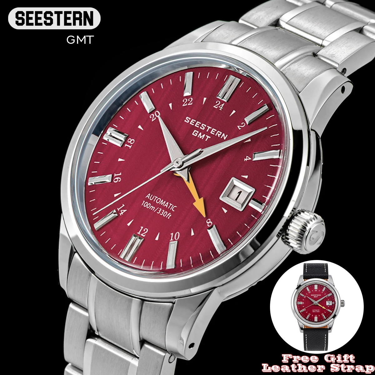 SEESTERN S446 Men Watch Automatic Mechanical Wristwatches NH34 GMT ...