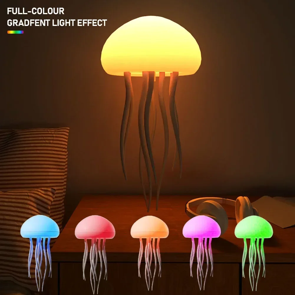 Cartoon-Jellyfish-Night-Light-RGB-Gradient-Cute-Jellyfish-Bedside-Lamp ...