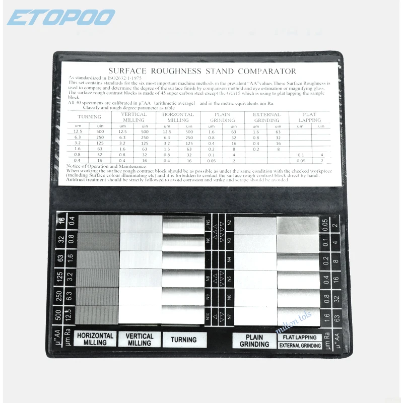 Surface-Roughness-Comparison-Sample-Block-Notebook-Sample-30-Blocks-Ra0 ...