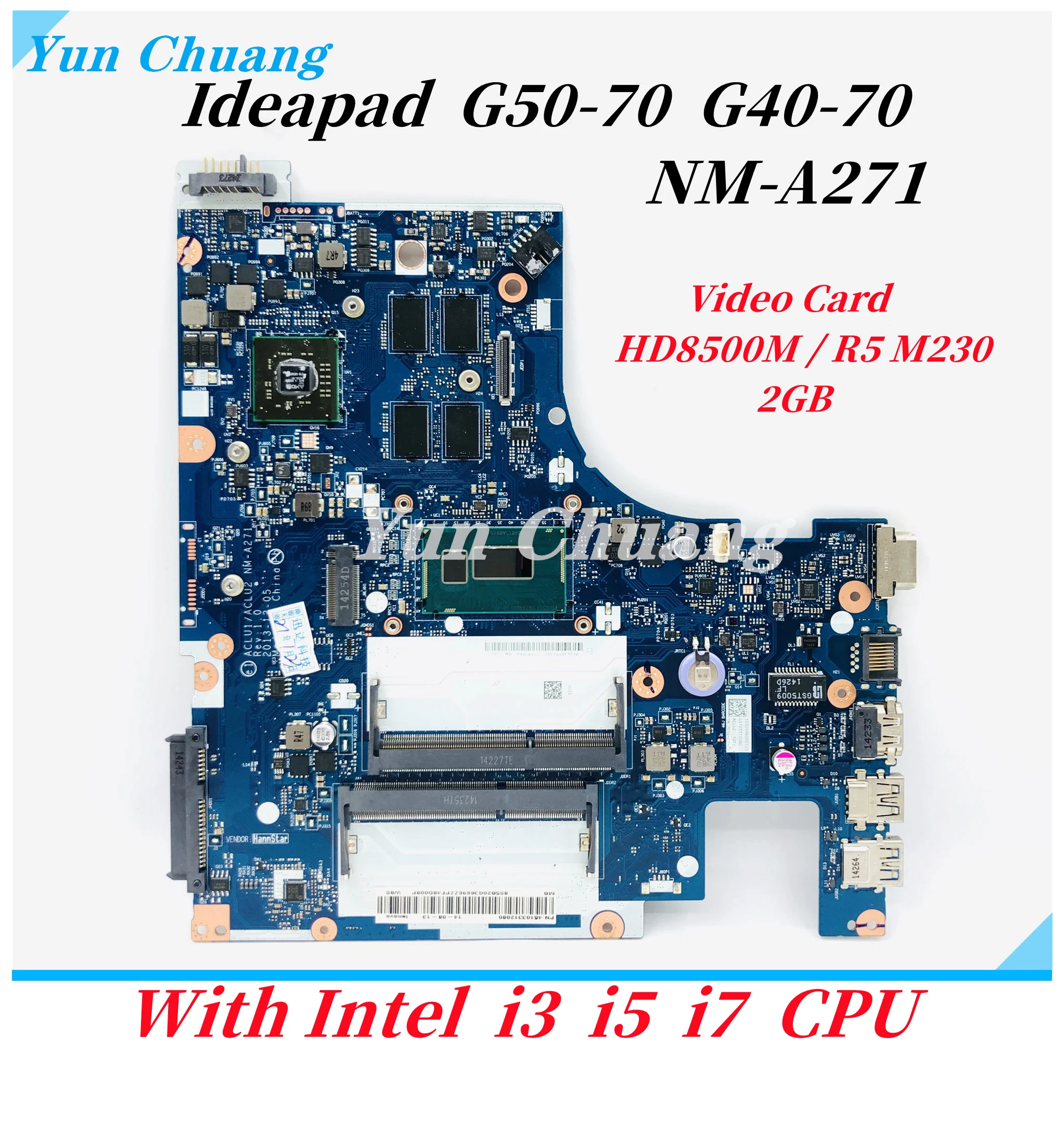 ACLU1/ACLU2 NM A271 I3 I5 I7 CPU ile Lenovo G50 70 G40 70 Laptop ...