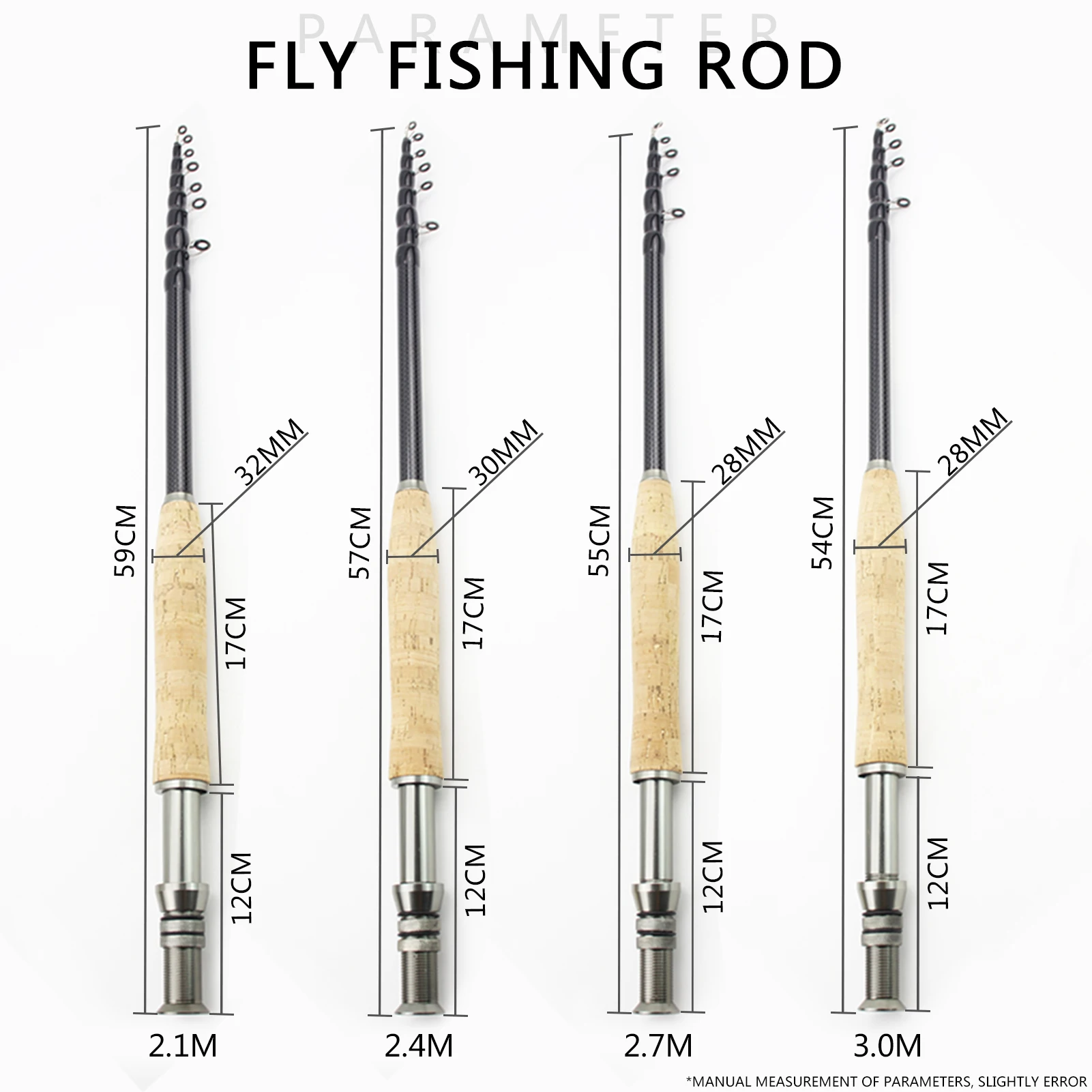 NEW-2-1m2-4m2-7m3-0m-Telescopic-Fly-Fishing-Rod-Portable-Carbon-Fast-M ...