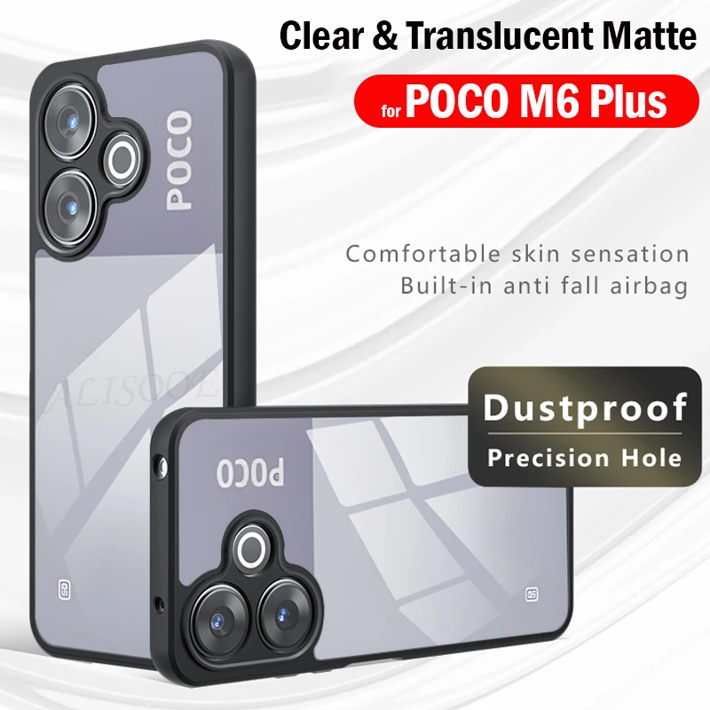 HD-Transparent-Funda-for-POCO-M6-Plus-5G-Case-Clear-Translucent-Matte ...