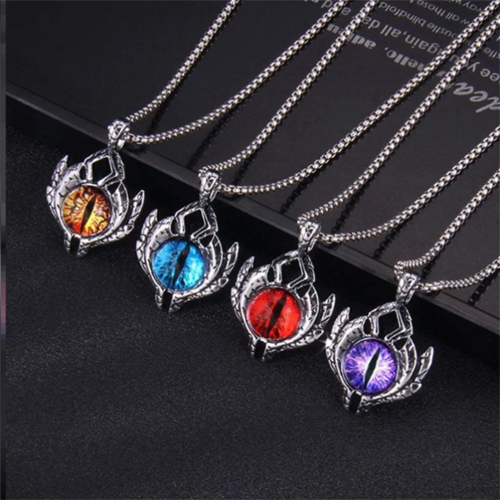 Wu-s-2022-Retro-Punk-Demon-Eye-Alloy-Pendant-Stainless-Steel-Chain ...