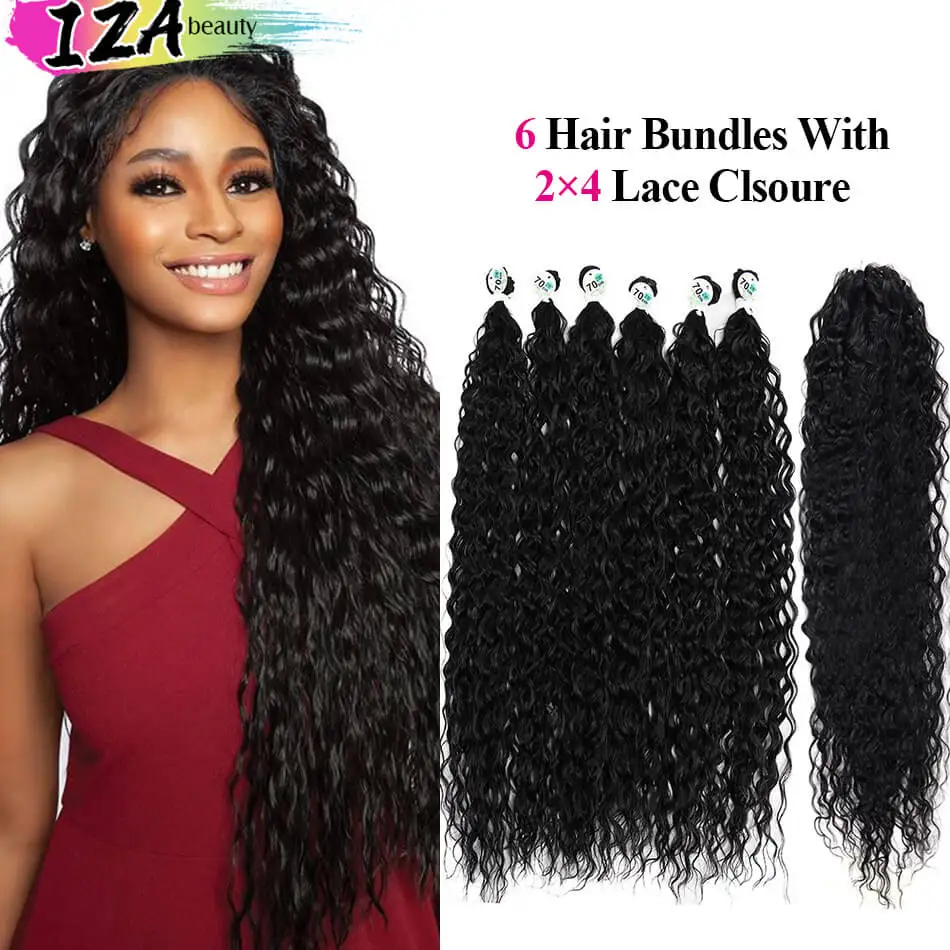 Curly Organic Fiber Hair Closure | Organic Fiber Lace | Hair Bundles ...
