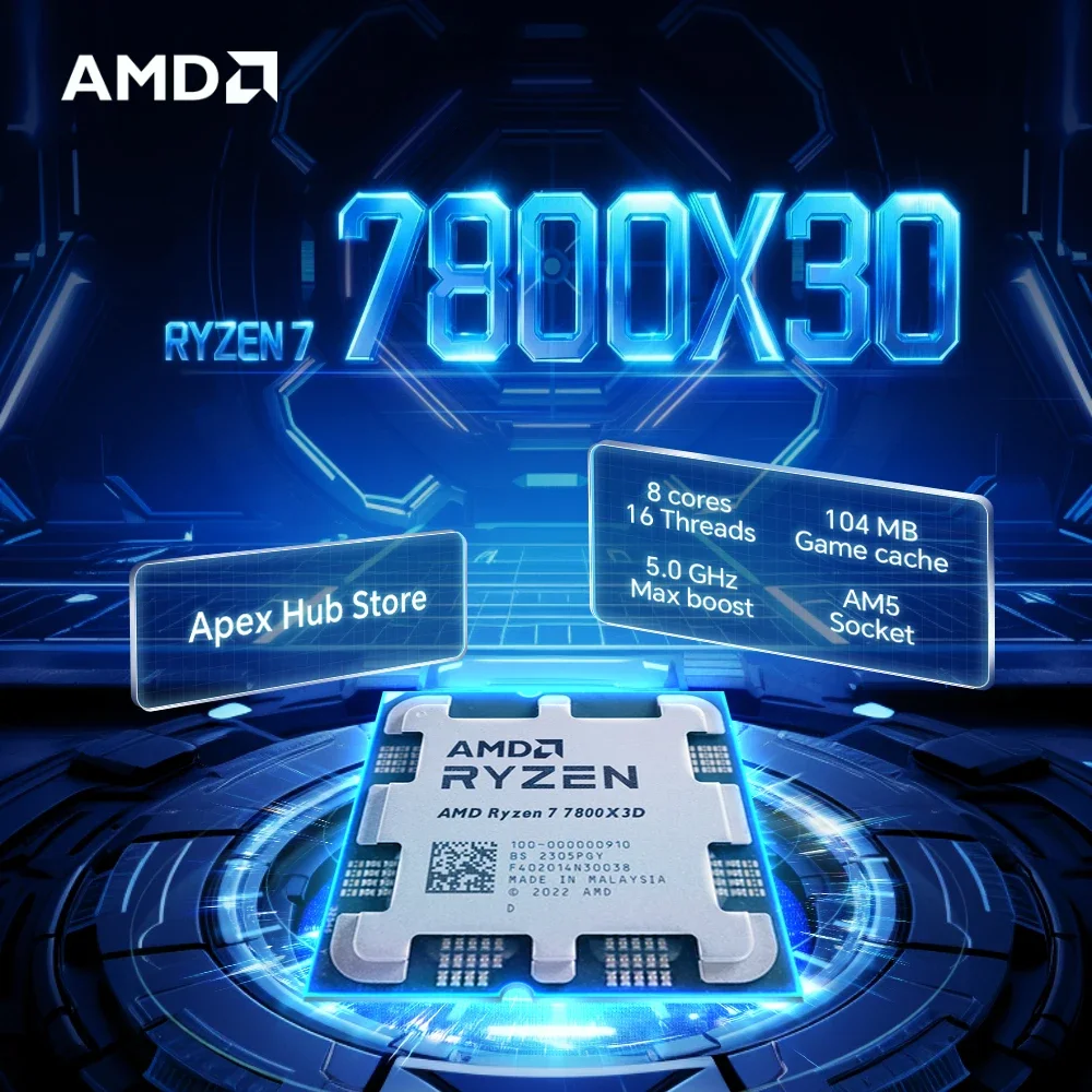 NUEVO AMD Ryzen 7 7800X3D 8 núcleos 16 hilos AM5 aplicable a B650 4,2 ...