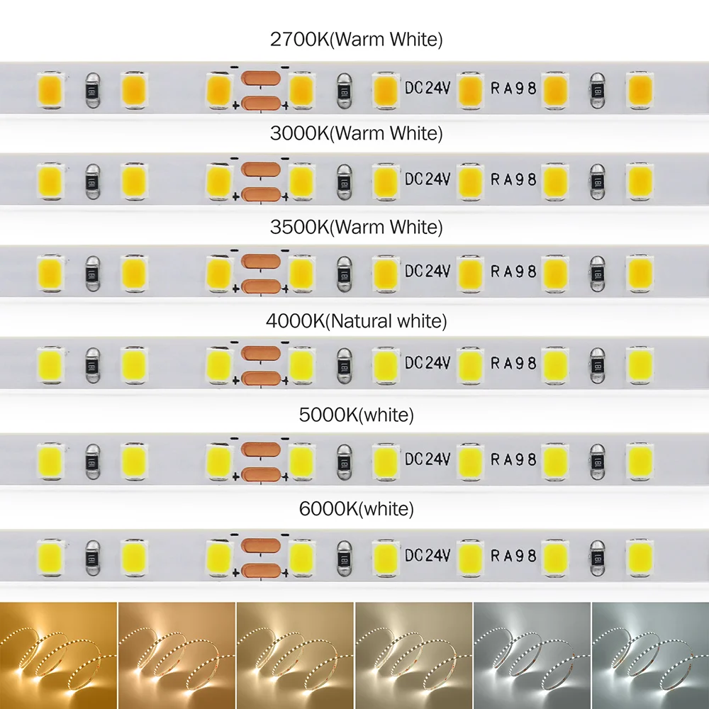 Tira de luces Led de 5mm y 8mm RA98 10mm PCB 2700K 3000K 3500K 4000K ...