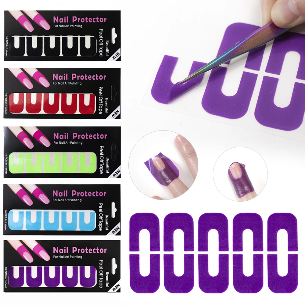 10/20/50 Pcs U-shape Spill-proof Anti-overflow Nail Polish Paint ...