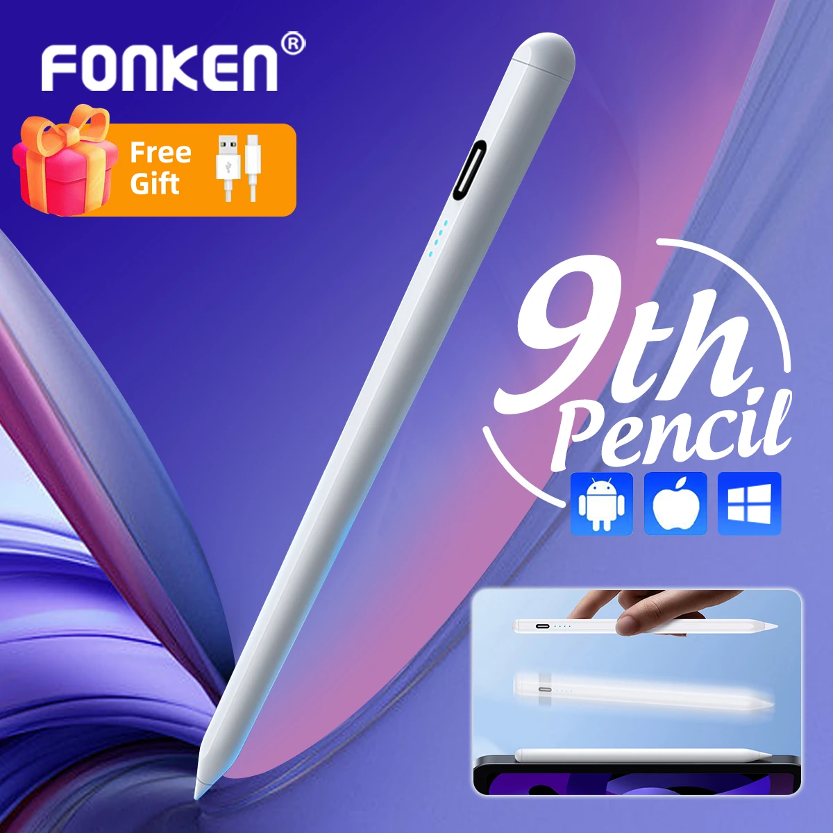 Evrensel aktif Tablet Stylus kalem Apple iPad Android için Xiaomi ...