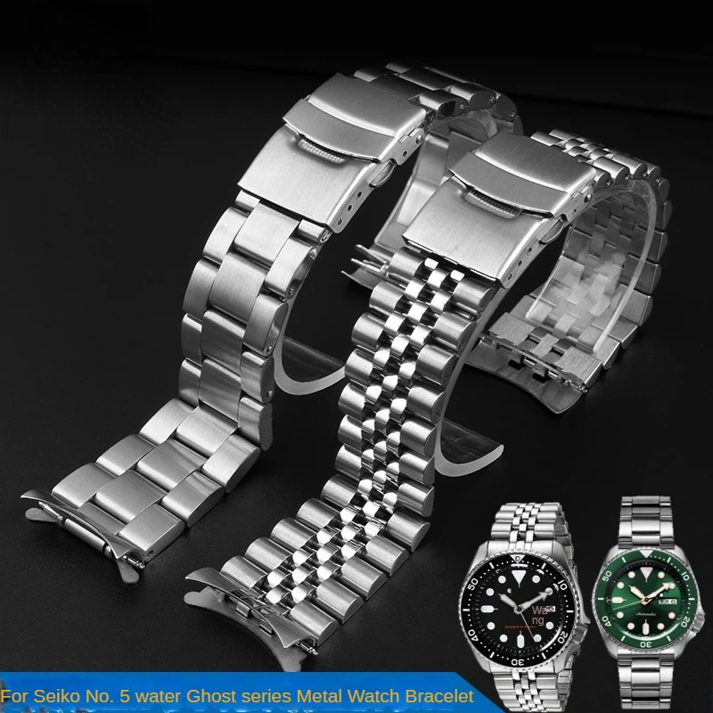 Aço inoxidável Watch Strap para Seiko No. 5 Rolex Water Ghost Series ...