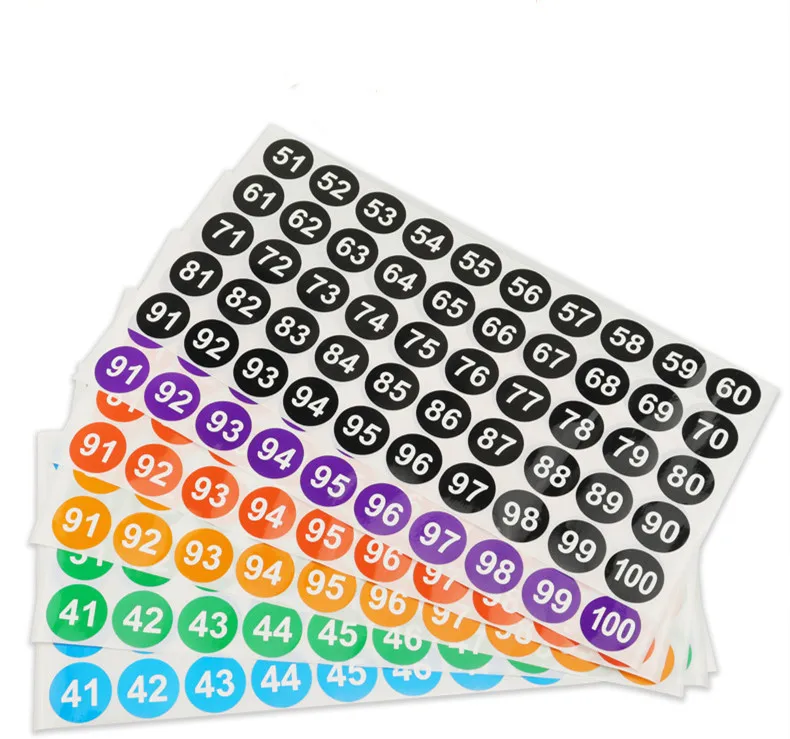 1pcs-Number-Stickers-2-54cm-Waterproof-Round-Self-Adhesive-Label ...