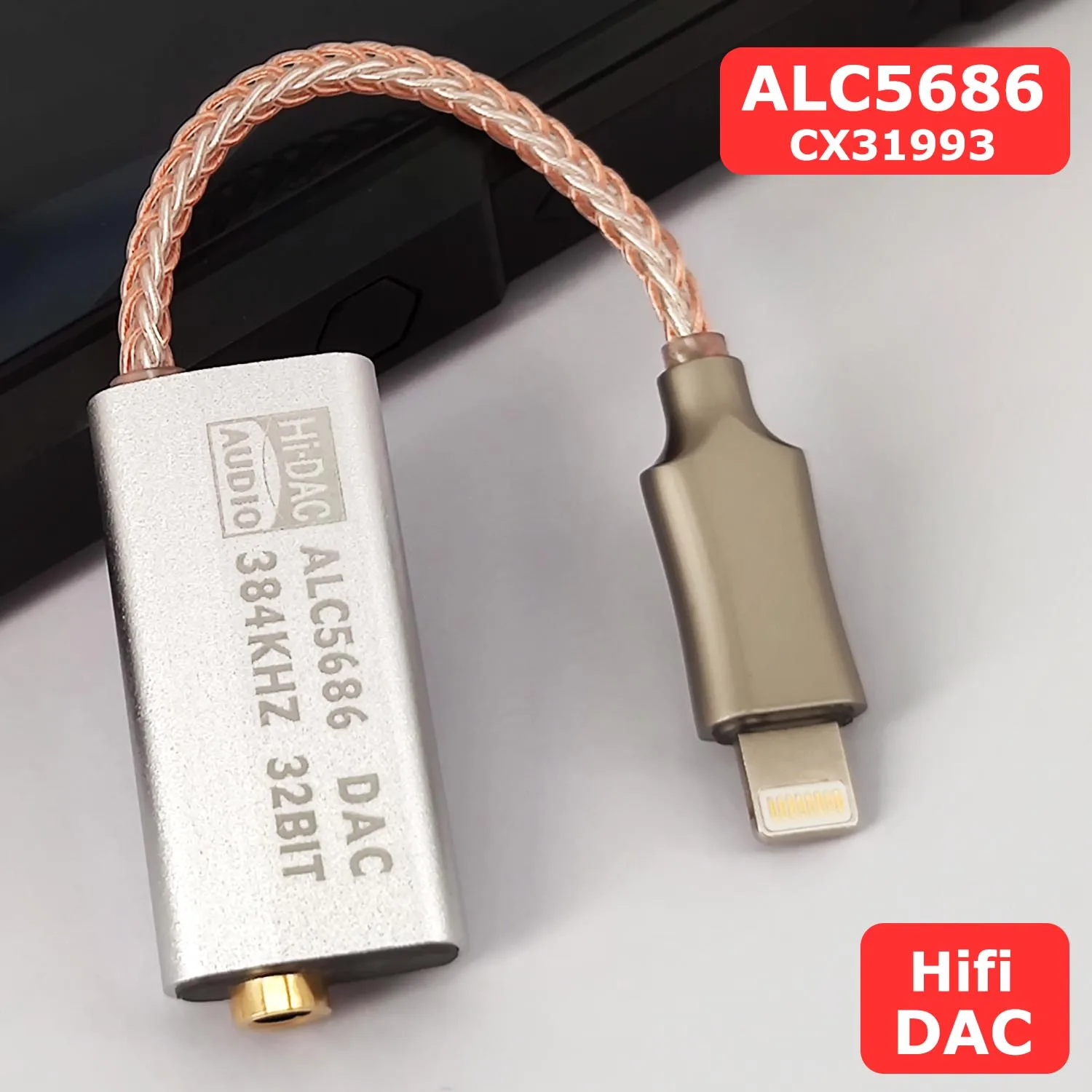 ALC5686 DAC Decoding 3.5mm HIFI Amplifier Adapter Earphone Cable Device ...