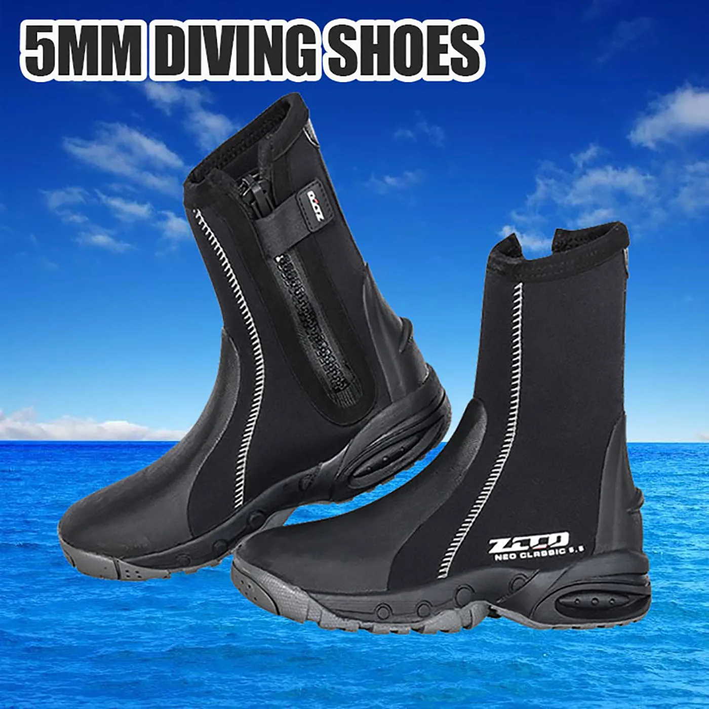 Botas de neopreno de 5MM, zapatos aguas arriba resistentes al desgaste ...