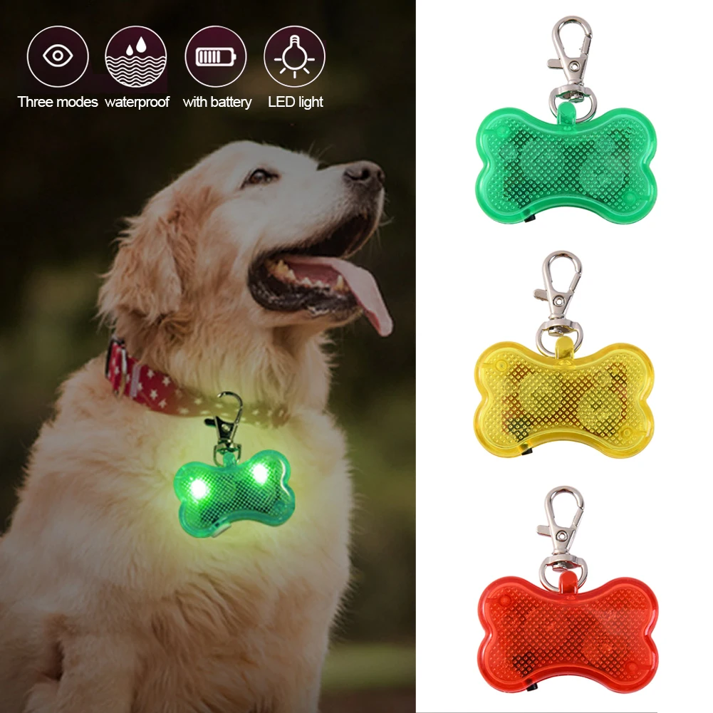 LED Dog Cat Collar Glowing Pendant Night Safety Pet Leads Necklace ...