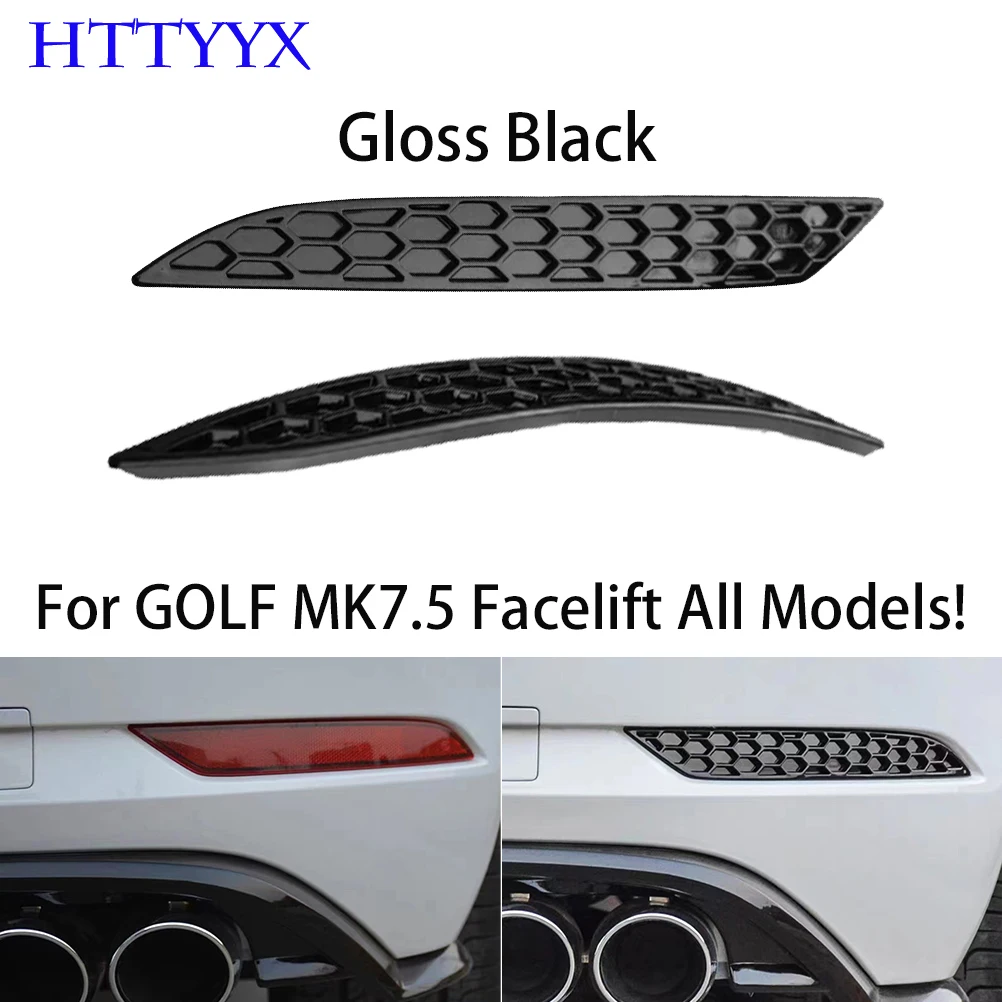 Glossy-Black-Rear-Bumper-Reflector-Honeycomb-Double-Sided-Tape-Mounting ...