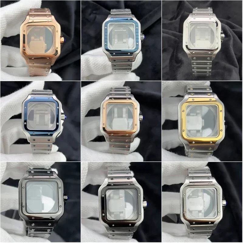 38mm Square Watch Case Stainless Steel Santo Case NH35 Modification ...