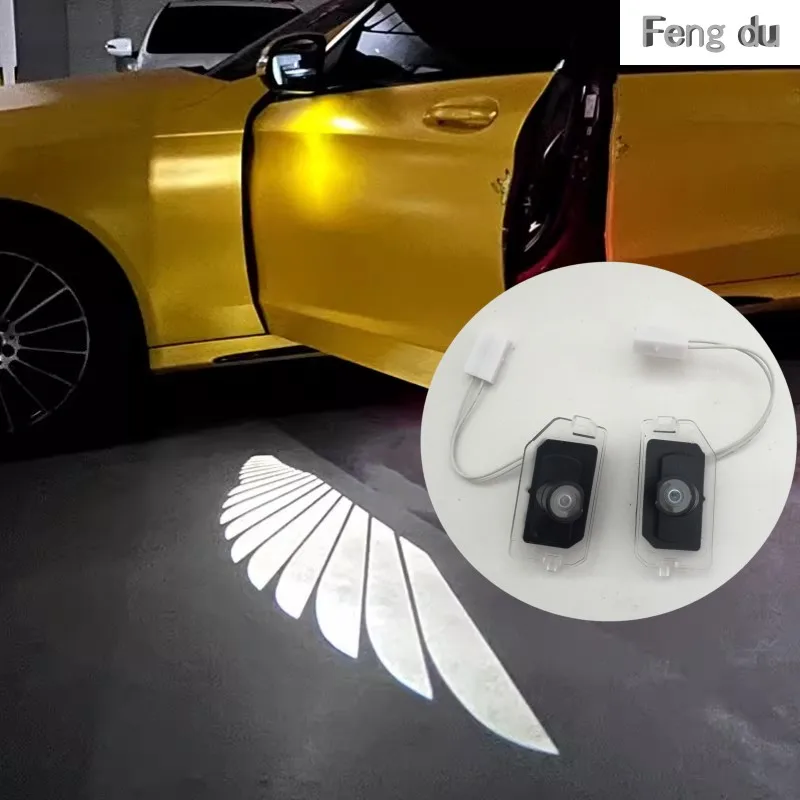 2pcs-HD-LED-Rearview-Mirror-Welcome-Light-Ghost-Shadow-For-Benz-CLS ...