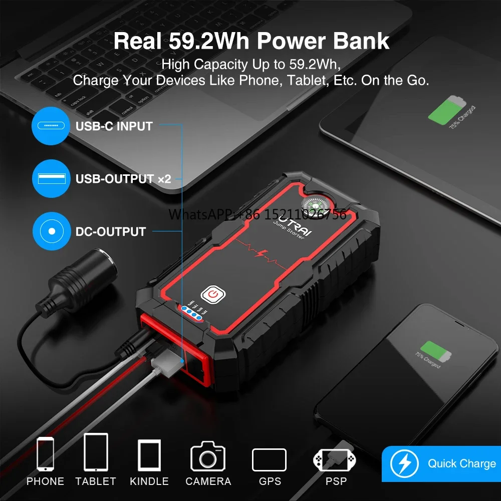 Car Jump Starter Power Bank Vehicle Booster Starting Device Emergency ...