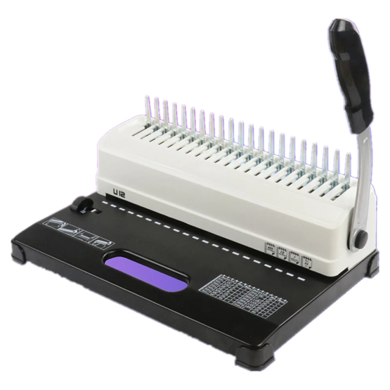 U12 comb binding machine manual rubber ring clip 21 hole binding ...