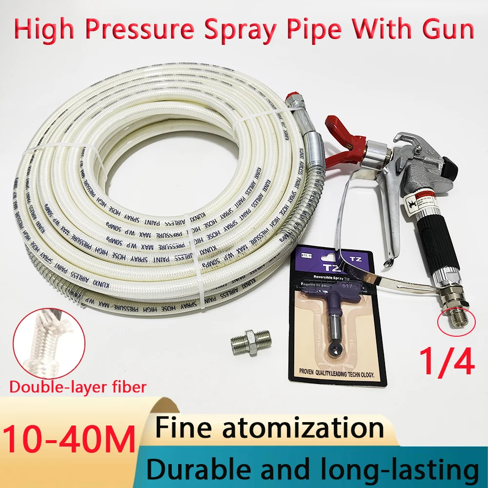 7250PSI-Airless-Paint-Spray-Hose-Kit-Spray-Gun-1-4-BSP-High-Pressure ...