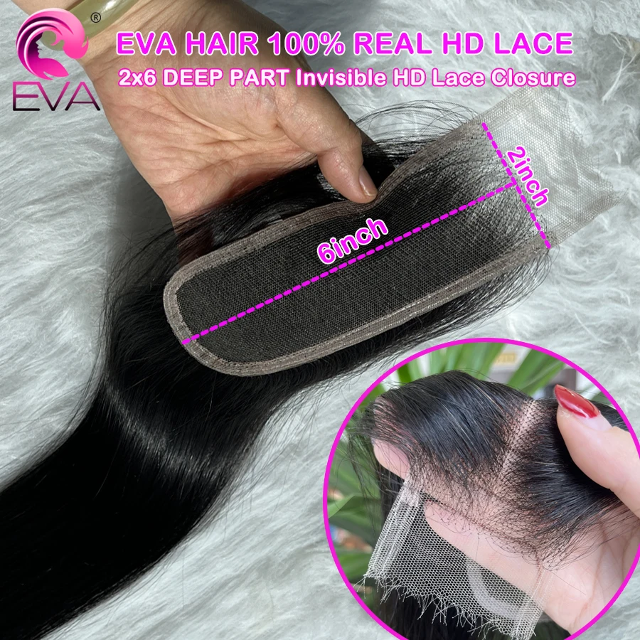 100-Real-HD-Lace-Closure-2x6-Deep-Parting-HD-Lace-Human-Hair-Closures ...