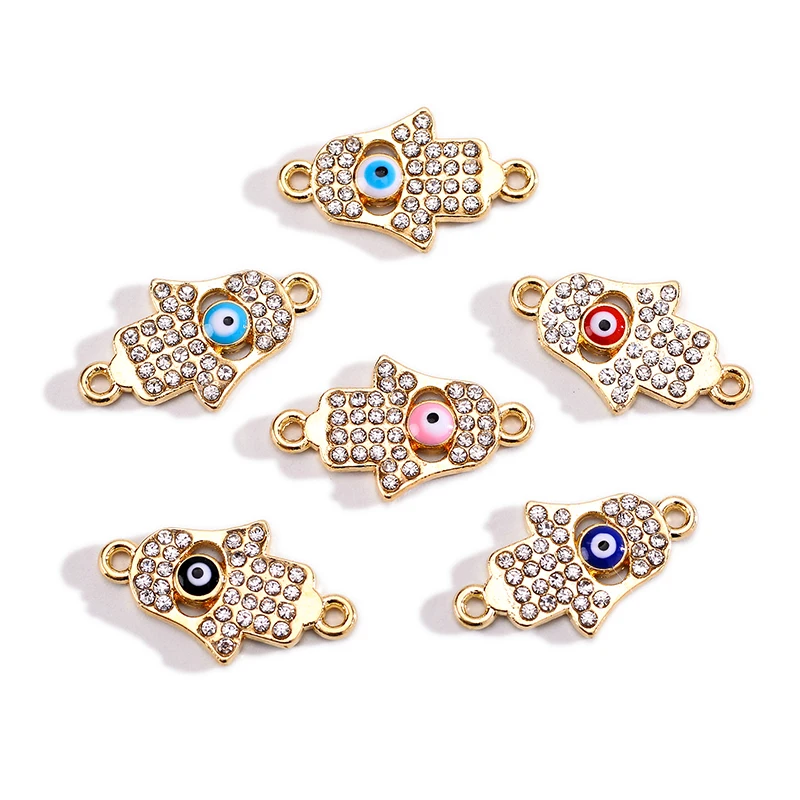10Pcs Colorful Demon Eyes Turkish Blue Eyes Enamel Jewelry Connector ...