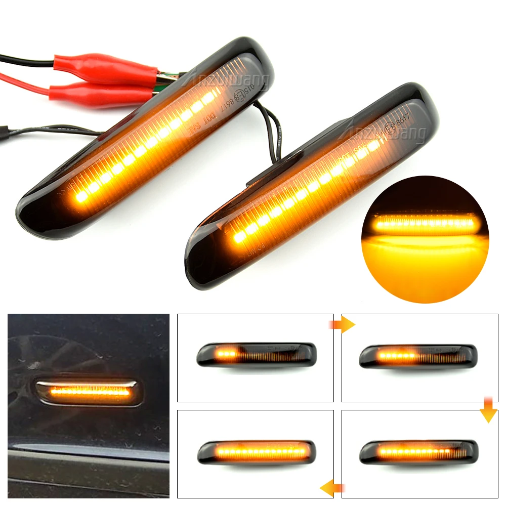Car LED Turn Signal Light Dynamic Side Marker Sequential Blinker For ...
