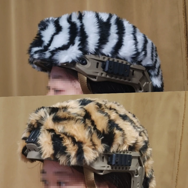 Bionic White ,Tiger Skin Pattern Tactical Helmet Cover Winter Snow ...