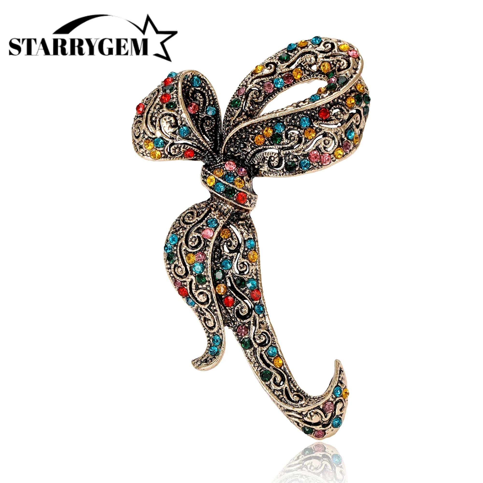 Trendy-Rhinestone-Bowknot-Brooches-for-Women-Rope-Pins-Office-Party ...