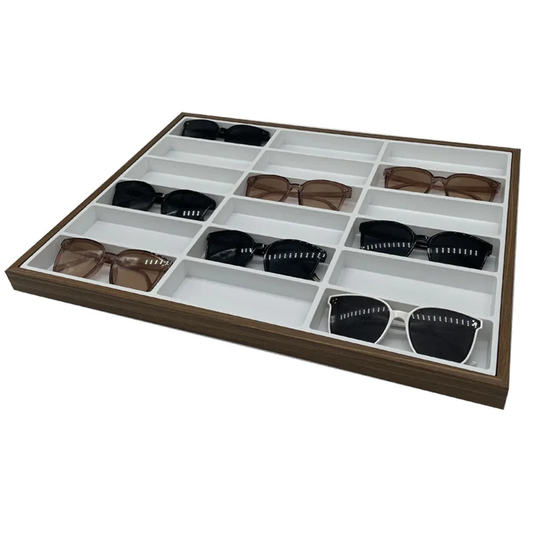 18-Grids-Wooden-Glasses-Display-Tray-Large-Capacity-Jewelry-Holder-for ...