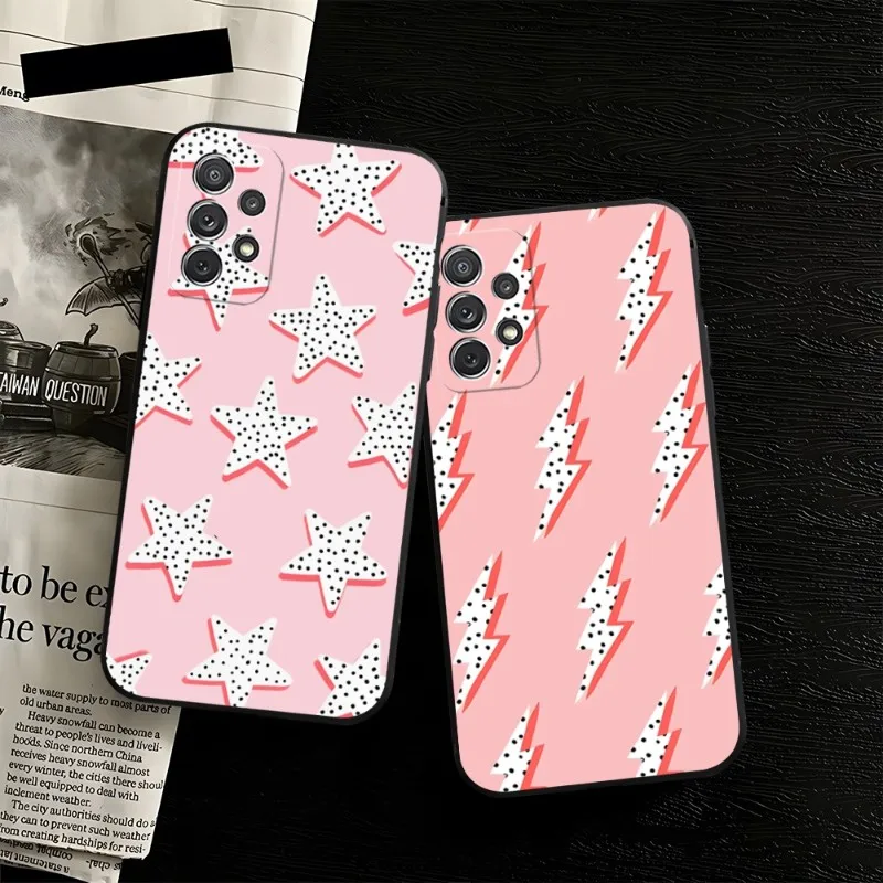 Preppy-Stars-Pink-Phone-Case-For-Samsung-A34-A24-A54-A14-A23-A33-A13 ...