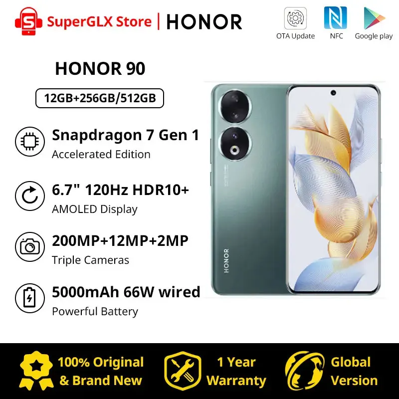 New-Global-Version-HONOR-90-5G-200MP-Ultra-Clear-Camera-Snapdragon-7 ...