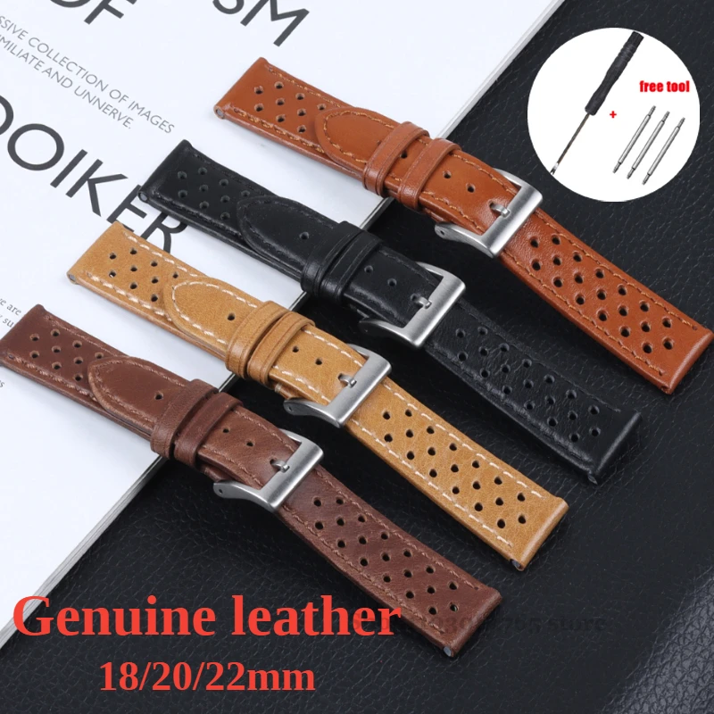 Genuine-Leather-Watch-Band-for-Seiko-Soft-Cowhide-Leather-Strap-for-Tag ...