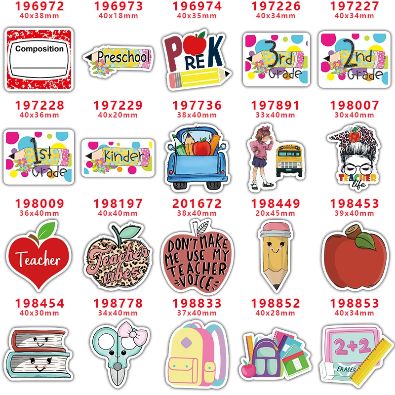 10pcs-Lot-Schools-designs-Accessories-for-Bows-Flatback-Planar-Resin ...
