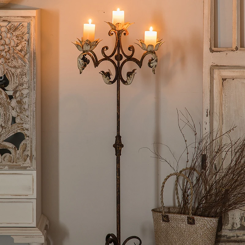 Vintage-Set-Tall-Candle-Holder-Old-Fashioned-Long-Nordic-Rustic-Candle ...